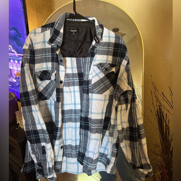 Hurley | Jackets & Coats | Hurley Blue And White Checkered Light Jacket ...